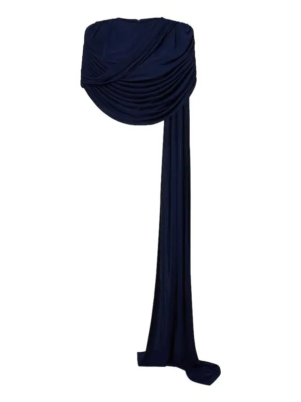 THE NEW ARRIVALS ILKYAZ OZEL Khara Draped Top - Blue