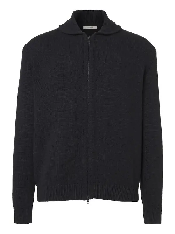 THE ROW Buffalo Wool, Silk, And Cashmere Cardigan - Black