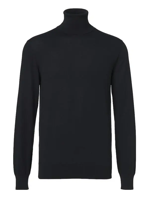 THE ROW Adlan Wool Turtleneck Sweater - Black