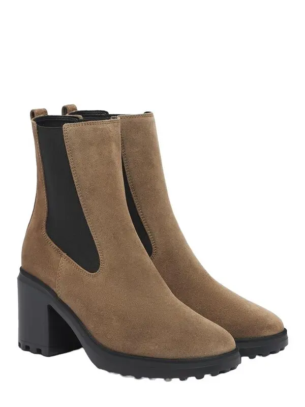 Hogan Suede Ankle Boots - Brown