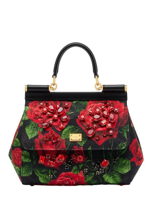 Dolce & Gabbana Sicily Small Embellished Floral Top-handle Bag - Multicoloured
