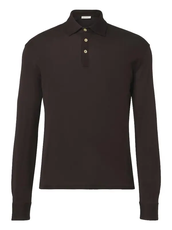 THE ROW Reyes Cotton Jersey Polo Shirt - Brown