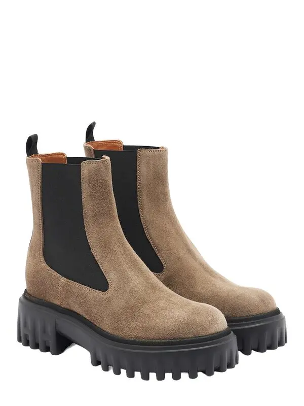 Hogan Suede Ankle Boots - Beige