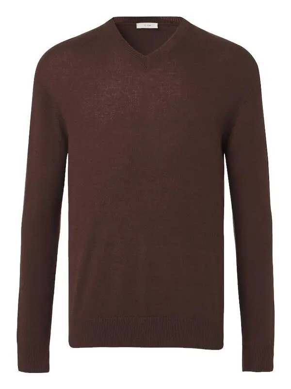 THE ROW Thamm Cashmere V-neck Sweater - Brown