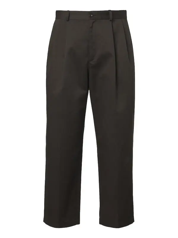 THE ROW Nesper Pleated Straight Leg Pants - Brown