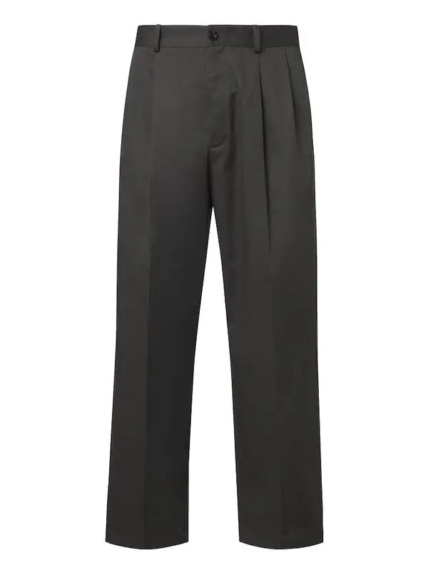 THE ROW Nesper Pleated Straight Leg Pants - Grey