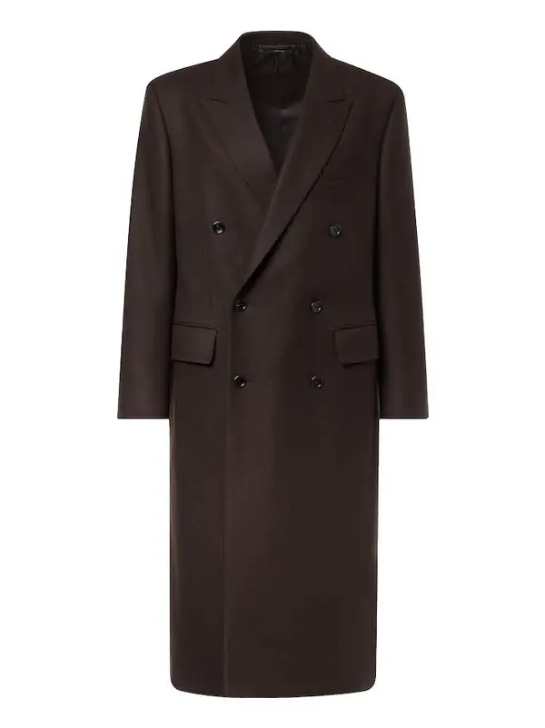 TOM FORD Double-breasted Cashmere Coat - Brown