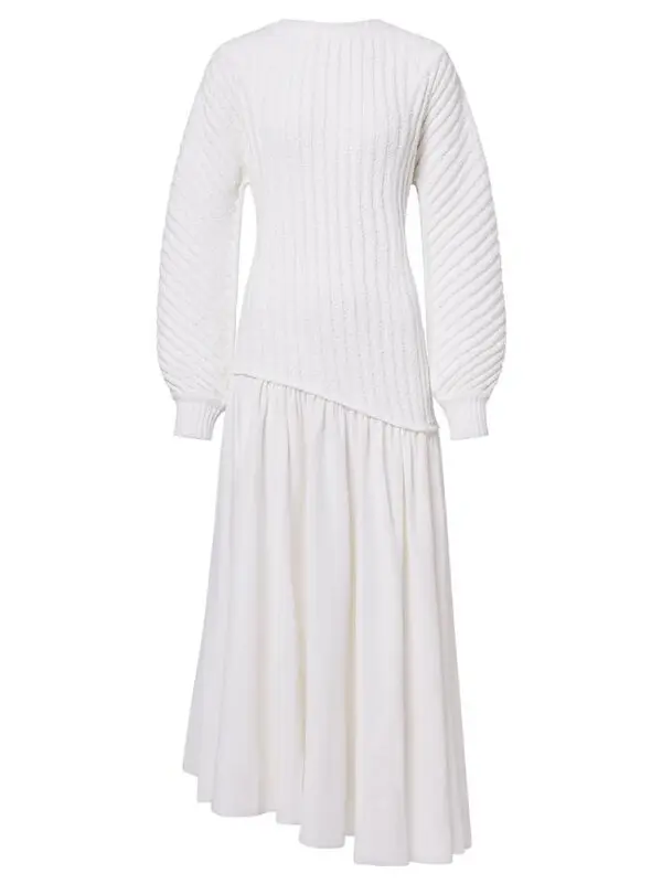 Bottega Veneta Asymmetric Midi Dress - White