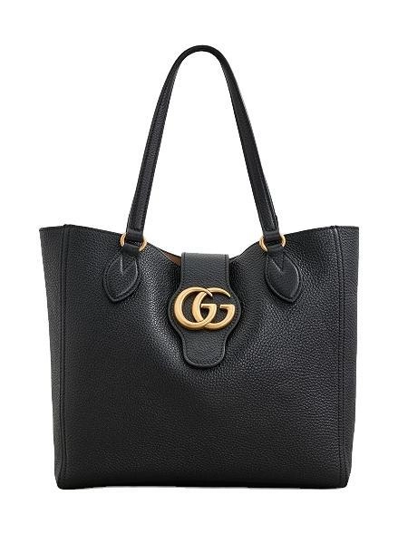 Gucci Leather Dahlia Tote - Black