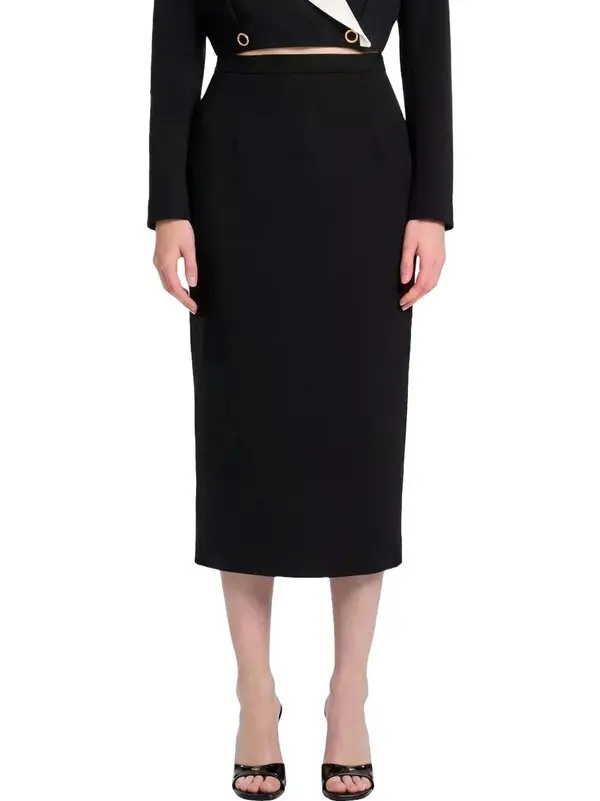 Alessandra Rich High-waisted Pencil Midi Skirt - Black
