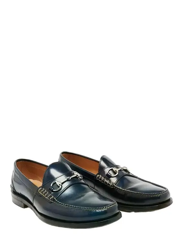 Gucci Leather Horsebit Loafers - Blue