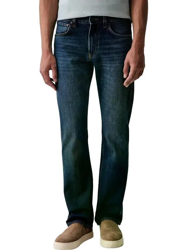 Emporio Armani Logo Plaque Straight-leg Jeans - Blue
