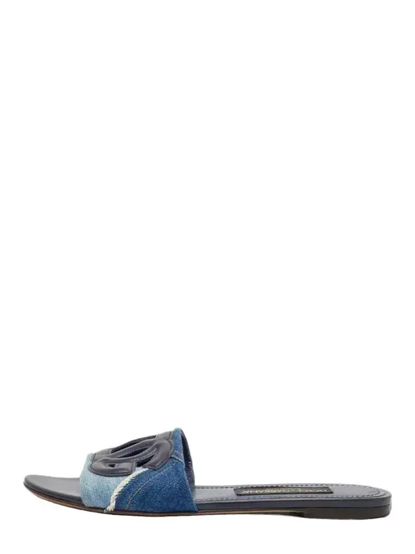 Dolce & Gabbana Logo Detail Flat Sandals - Blue