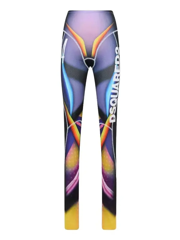 Dsquared2 Graphic Print Jersey Trousers - Black