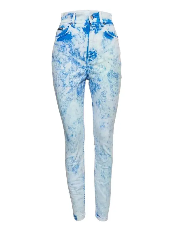 Dolce & Gabbana Tie-dye Denim Jeans - White
