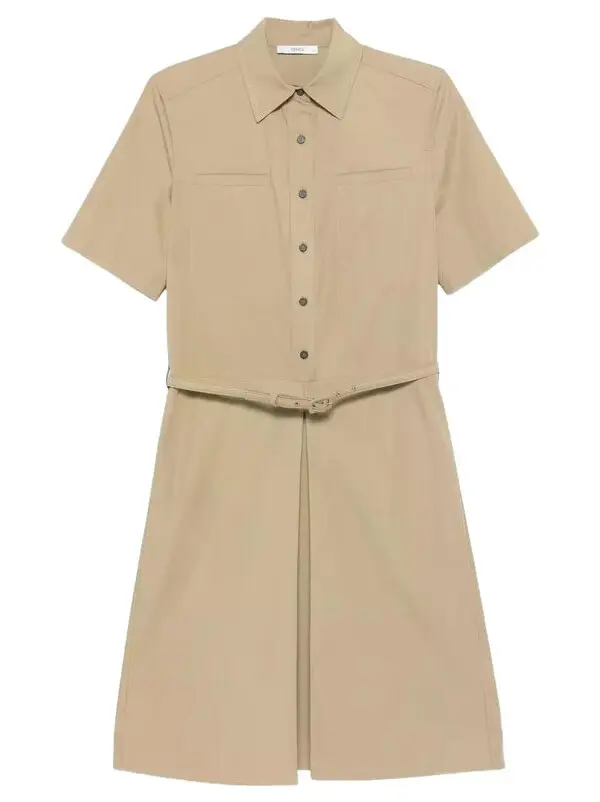 Fendi Short Sleeve Button-up Midi Dress - Neutrals