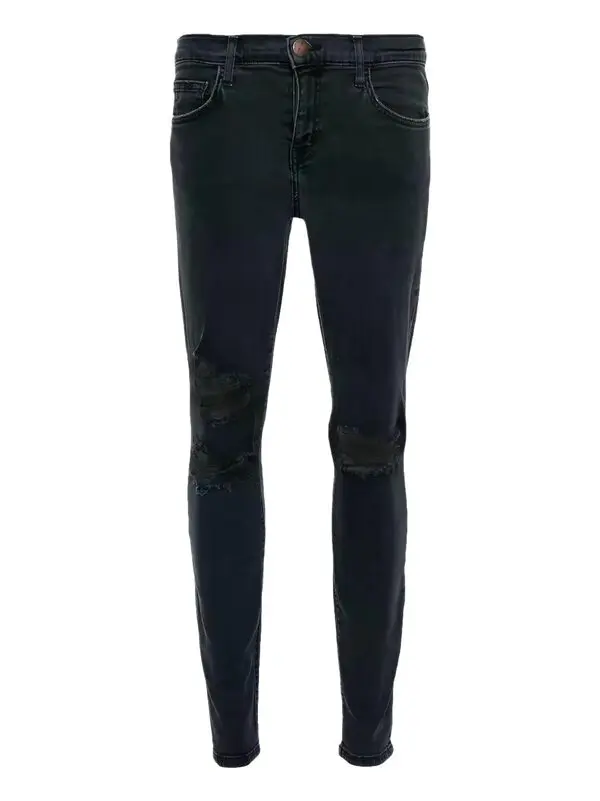 Current/Elliott Distressed Denim Jeans - Black