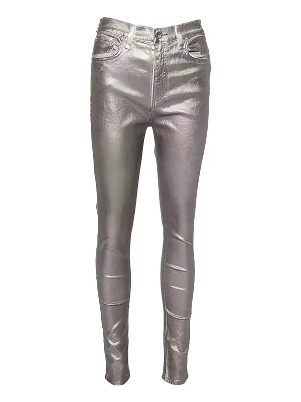 Rag & Bone Metallic Five-pocket Jeans - Grey