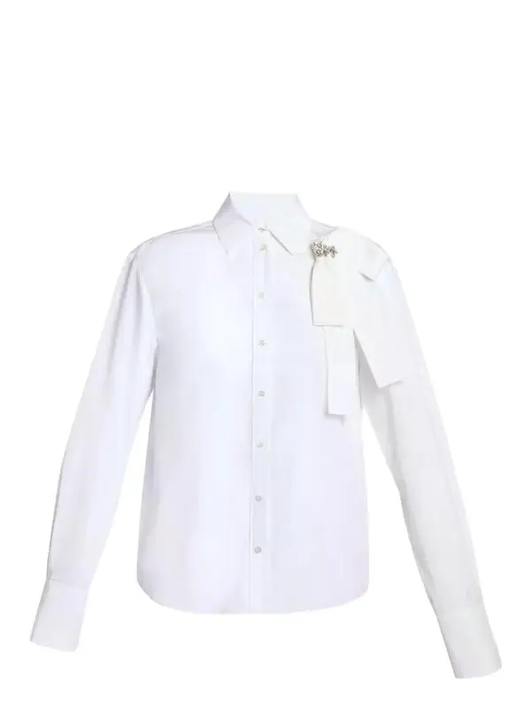 Erdem Embellished Bow Detail Shirt - White