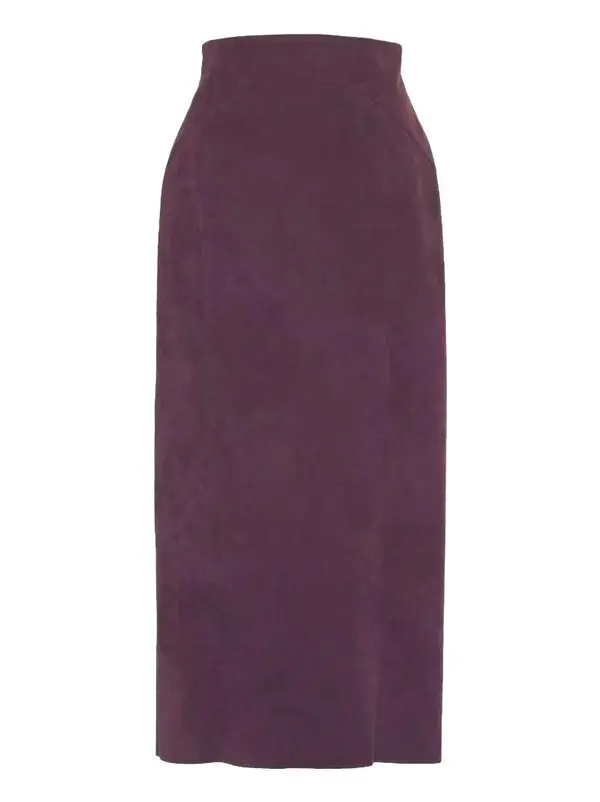 MULLER OF YOSHIOKUBO Faux-suede Saddle Midi Skirt - Red