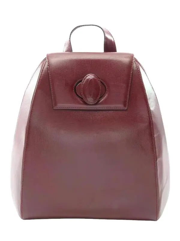 Cartier 2000s Mast Line Textured Leather Backpack - Red