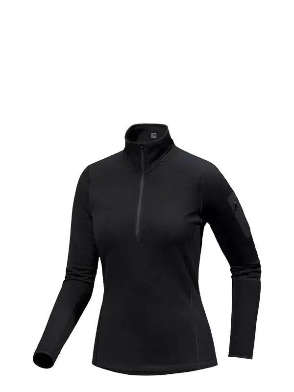 Arc'teryx Kyanite Zip-neck Sweater With Sleeve Pocket - Black