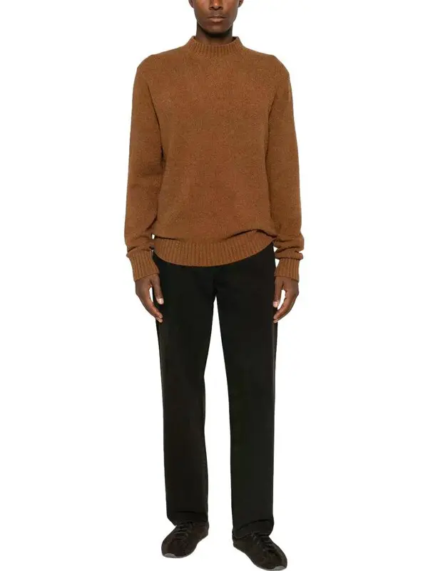 DRYKORN Zayn Ribbed-knit Mock Neck Sweater - Brown