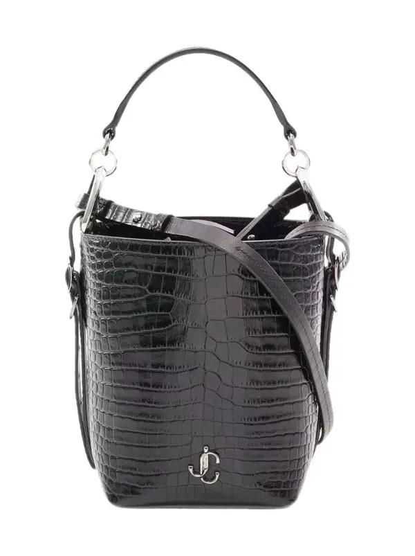 JIMMY CHOO 2000s Varenne Crocodile-embossed Mini Bag - Black