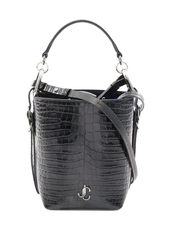 JIMMY CHOO Varenne Crocodile-embossed Mini Bag - Black