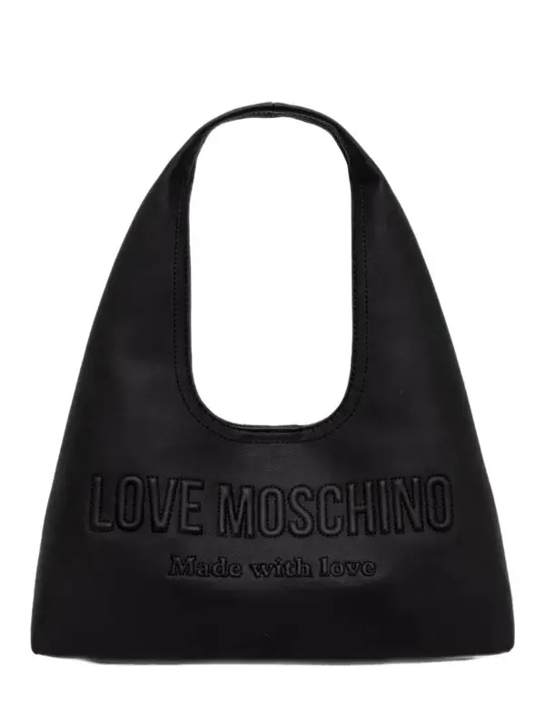 Moschino Logo Embroidered Tote Bag - Black