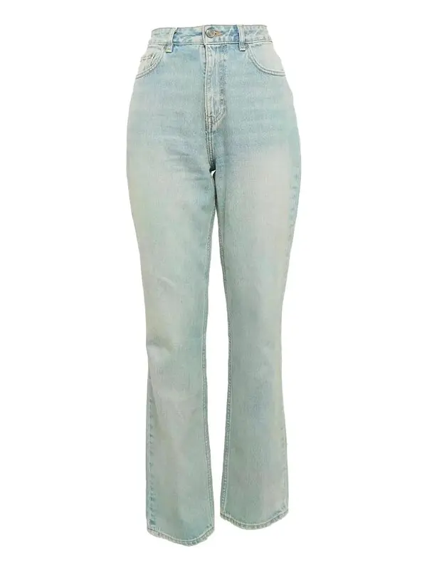 GANNI High-waisted Straight-leg Trousers - Blue