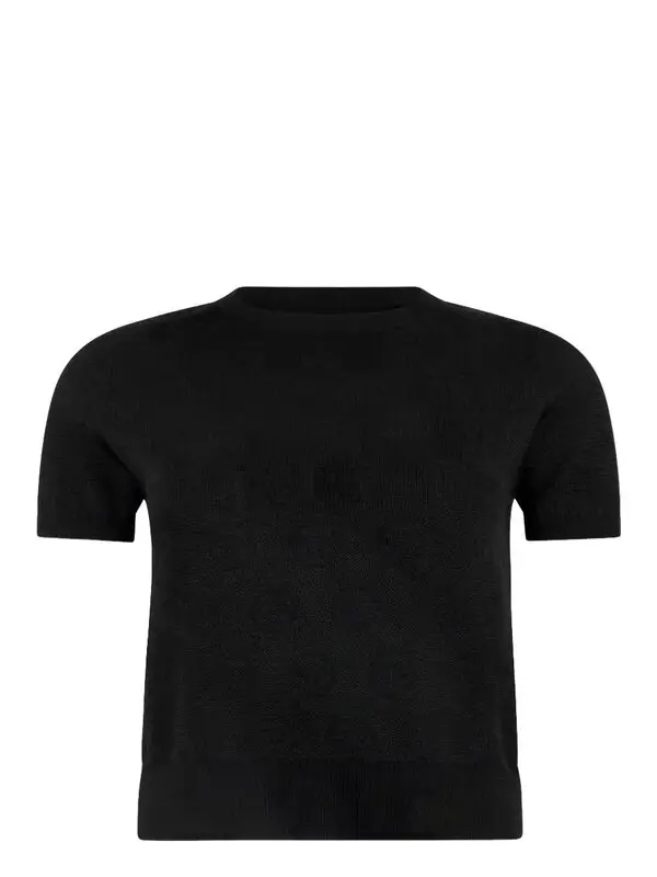 Philipp Plein Jacquard-monogram Merino Wool T-shirt - Black