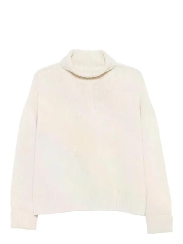 KILTIE Cream White Knitted Turtleneck Sweater - Neutrals