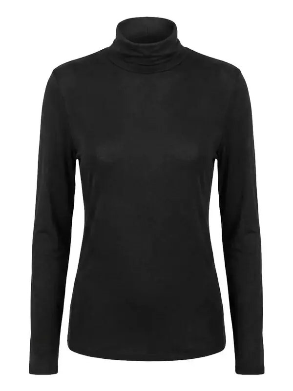 PUROTATTO Jersey Roll-neck Long-sleeve Sweater - Black