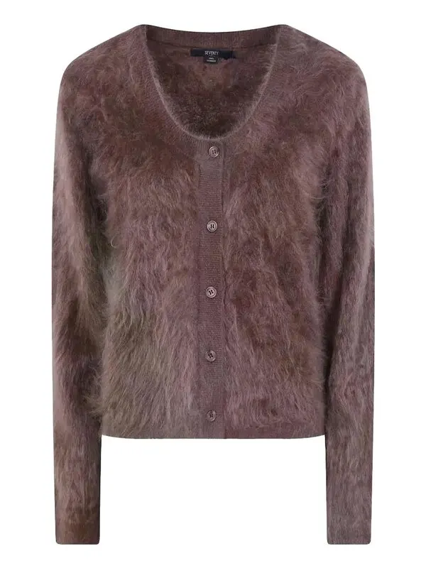 Seventy Brushed Finish Cashmere Cardigan - Brown