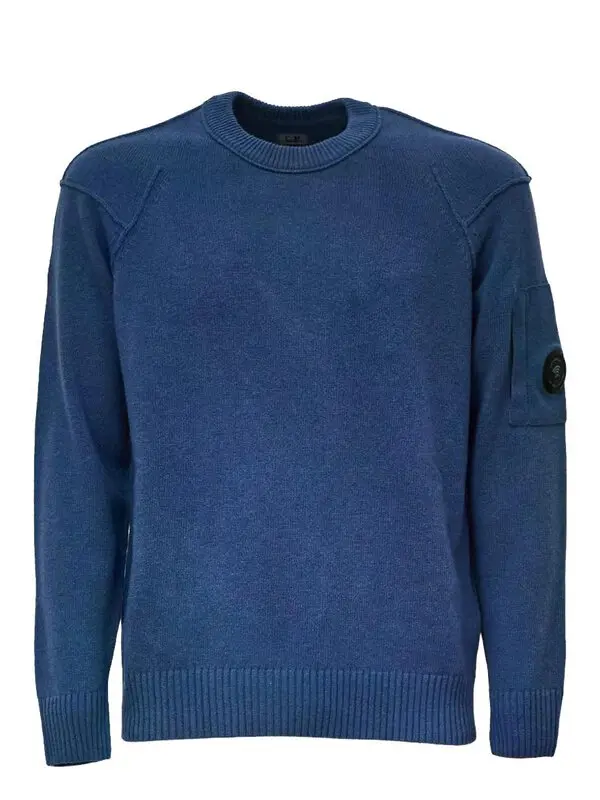 C.P. COMPANY Lens Crew-neck Sweater - Blue