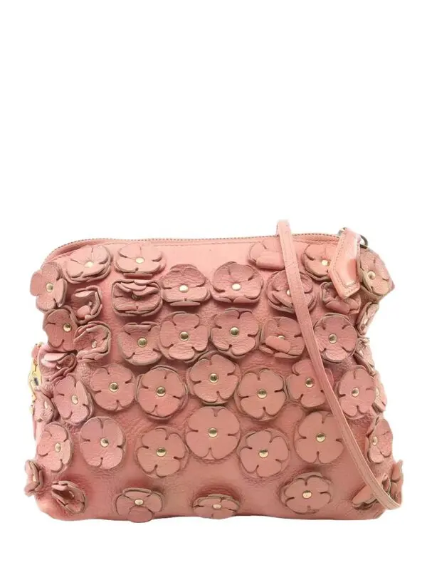 Burberry 2000s Floral-appliqué Shoulder Bag - Pink