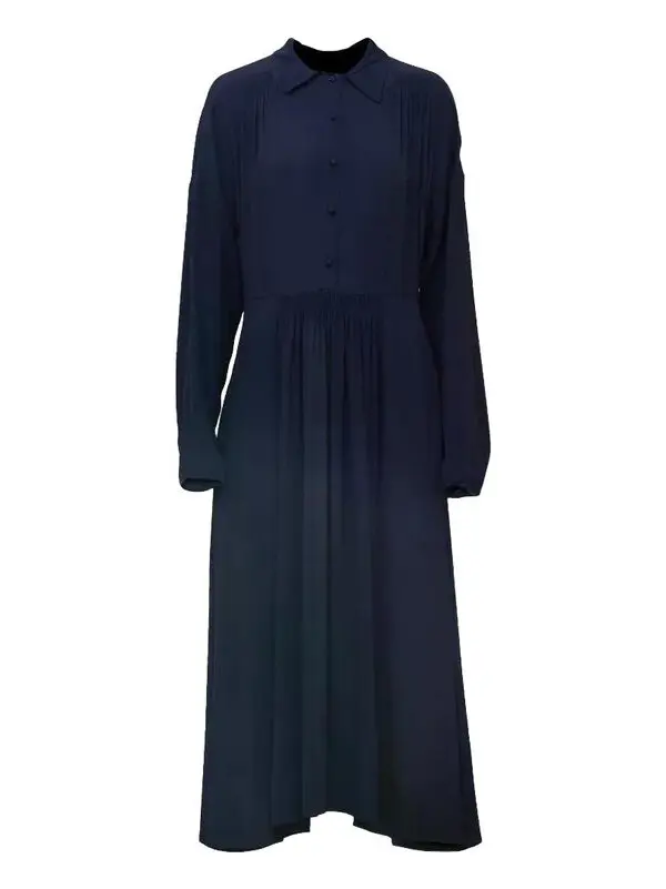 N°21 Gathered Waist Shirt Dress - Blue