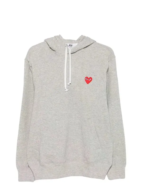 Play Comme Des Garcon Drawstring Hoodie - Grey