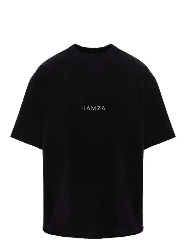 HAMZA Aky Slogan-print Cotton T-shirt - Black