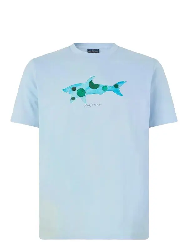 Paul & Shark Shark-print Cotton T-shirt - Blue