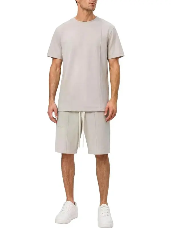 HAMZA Khan Drawstring Waist Jersey Shorts - Neutrals