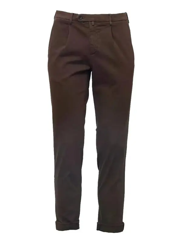 BRIGLIA 1949 Pleated Slim-fit Trousers - Brown