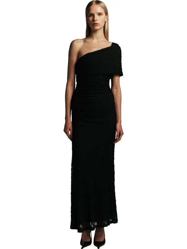 Bardot Calia Stretch Lace Maxi Dress - Black