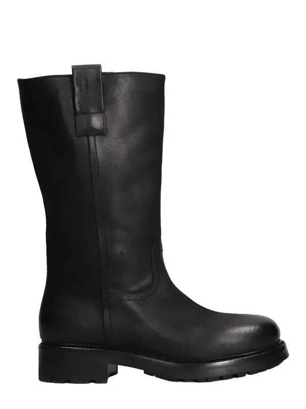 STRATEGIA Leather Boots - Black