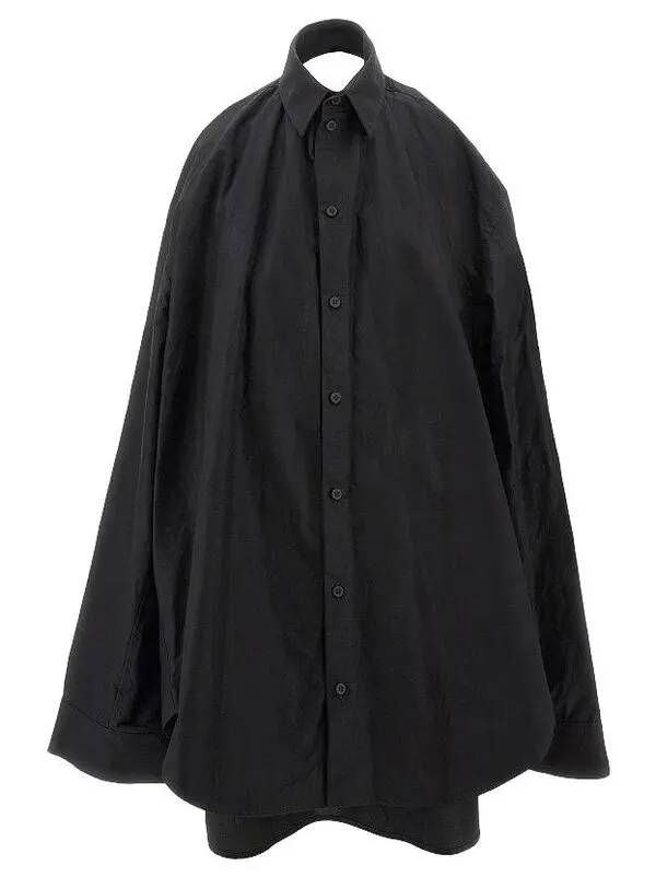 Balenciaga Suspended Shirt Effect Mini Dress - Black