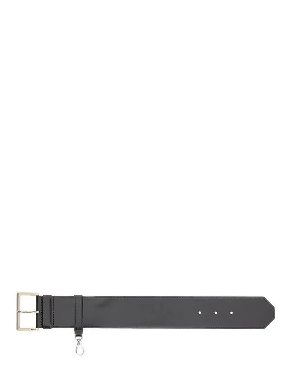 Prada Spazzolato Leather Detachable Sleeve Handle - Black