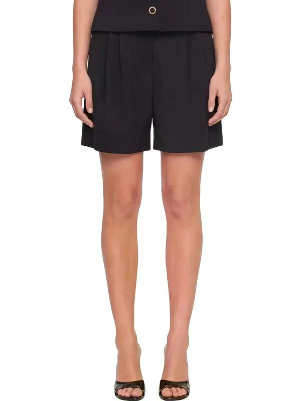 Alessandra Rich Pleated Tailored Shorts - Black