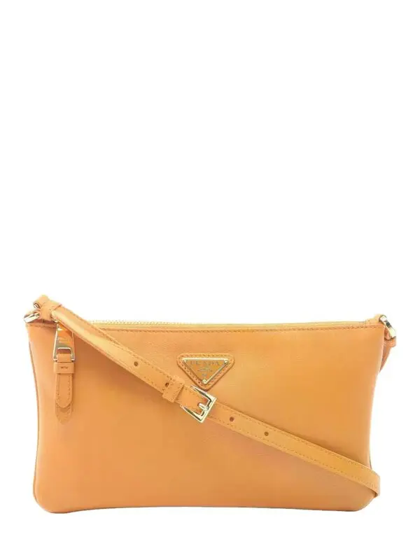 Prada Grain Leather Shoulder Bag - Orange