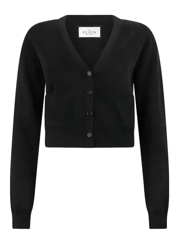 Philipp Plein Monogram Jacquard Cardigan - Black